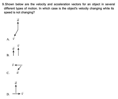 Solved 9 Shown Below Are The Velocity And Acceleration