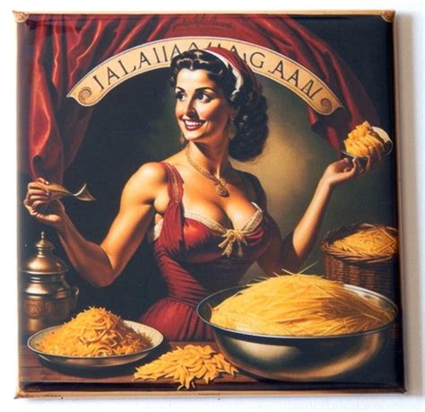 Sexy Italian Woman With Pasta Fridge Magnet Advertisement Sign Ebay