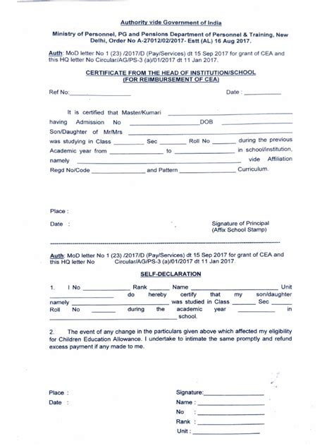 Cea Form 2021 Pdf