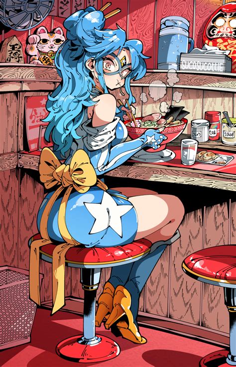 Kafun Kamen Ramen Kamen America Comic Highres 1girl T Ass