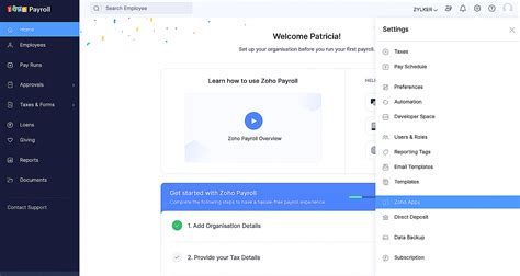 Integrations Zoho Expense Zoho Payroll Help