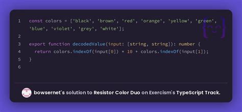 Bowsernets Solution For Resistor Color Duo In Typescript On Exercism