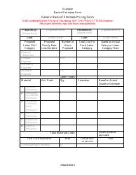 Sample Generic Basis Of Estimate Form Fill Out Sign Online And Download PDF Templateroller