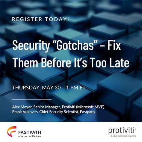 webinar security “gotchas” fix them before it s too late steve apel