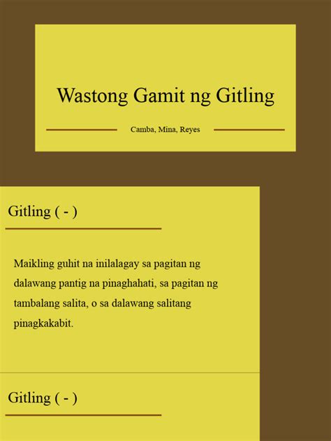 Wastong Gamit Ng Gitling Pdf