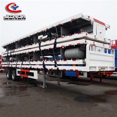 Container Shipping Utility 2 3 Axle 50ton 60ton 20ft 40ft Flat Deck Container Chassis Flat Bed