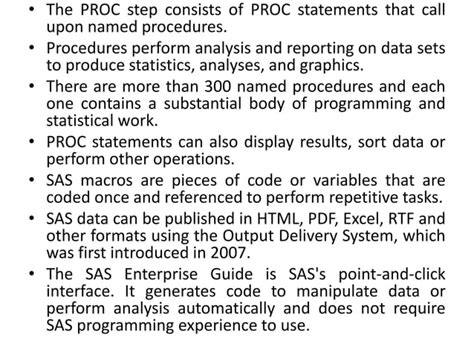 Sas Statistical Analysis System Ppt