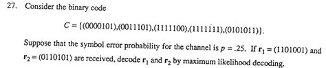 Solved 27 Consider The Binary Code C