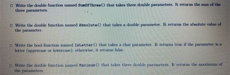 Solved Write The Double Function Named Sumof Three That
