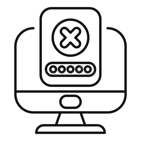 Computer Showing Wrong Password Notification Icon Stock Illustration Illustration Of