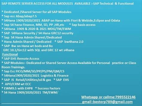 Sap Server Access For Practice At ₹ 1000month In Secunderabad Id