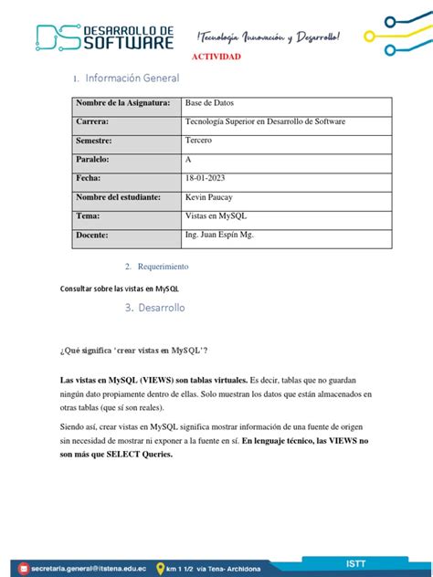 Vistas Mysql Pdf Mi Sql Bases De Datos