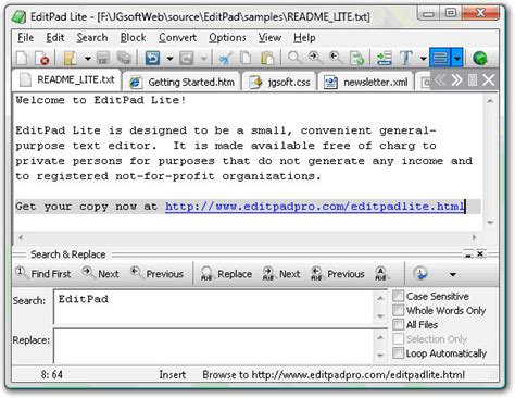 EditPad Lite Text Editor Online Computer Tips