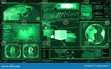 Technology Interface Computer Data Screen Gui Stock Footage Video Of Green Digital 43652742