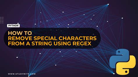Remove Special Characters From A String In Python Using Regex Studymite