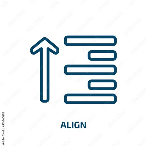 Align Icon From Signs Collection Thin Linear Align Alignment Arrow Outline Icon Isolated On