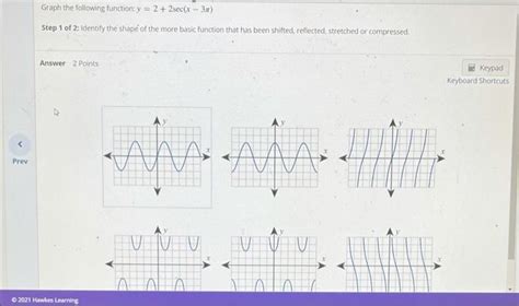 Solved Graph The Following Function Y 2 2sec X 3 Chegg Com