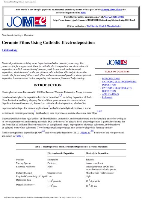 Ceramic Films Using Cathodic Electrodeposition Pdf
