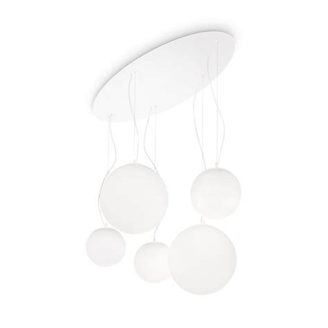 Ideal Lux Mapa 5 Light Cluster And Cascade Pendant In White Finish N26819 Indoor Lighting From
