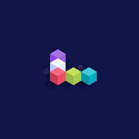 Arrow Left Isometric Colorful Cubes 3d Design Three Dimensional Letter