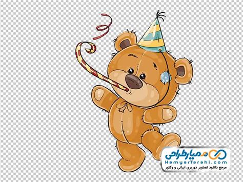 تصویر Png خرس با کلاه تولد 07243354