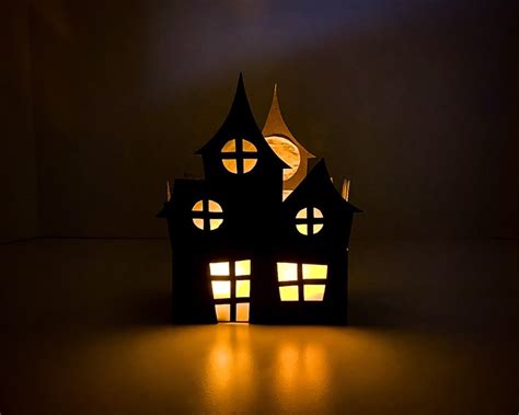 3d Paper Haunted House Craft With Free Template The Craft At Home