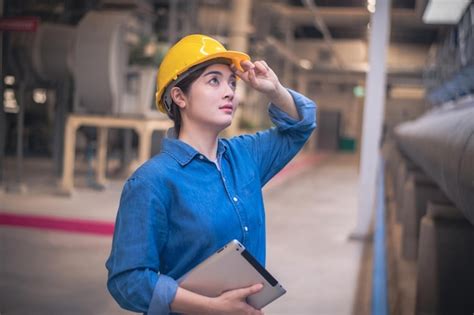 Premium Photo Woman Asian Engineer Working Control Machine In Factory Asia Women Worker