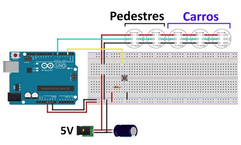 Semáforo Com Arduino E Led Endereçável Ws2812b Rgb Arduino E Cia
