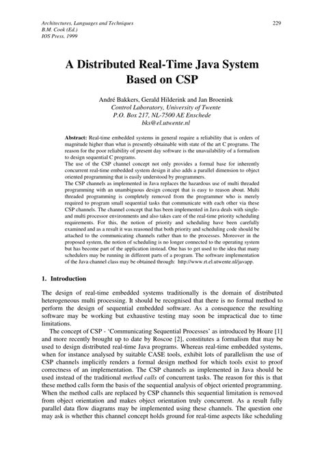 pdf a distributed real time java system based on csp