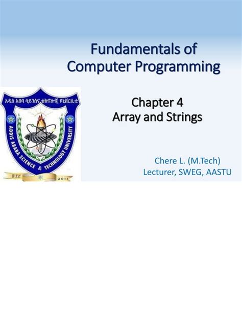 Chapter 4 Part I Array And Stringspdf