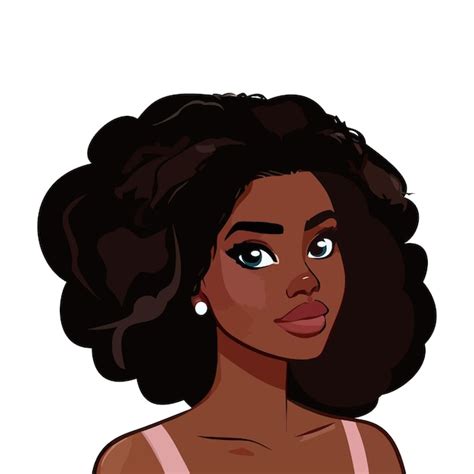 Premium Vector Vector Illustration Of A Girl With Voluminous Curly Hair Wearing A Pink Top