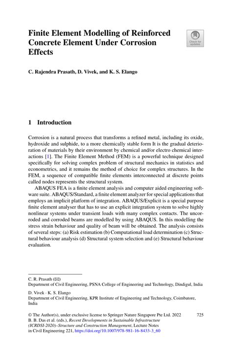 Pdf Finite Element Modelling Of Reinforced Concrete Element Under