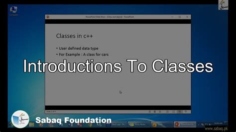 Introductions To Classes Computer Science Lecture Sabaqpk Youtube