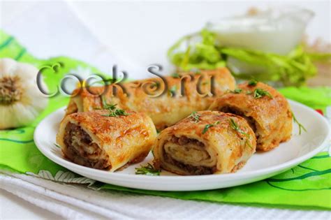 Блинчики с мясом Пошаговый рецепт с фото Разное