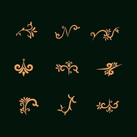 아름 다운 빈티지 벡터 장식 요소와 장식품 디자인 프리미엄 벡터