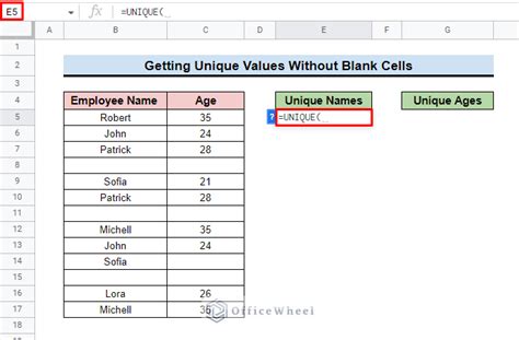 How To Get Unique Values Without Blanks In Google Sheets