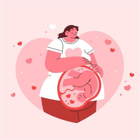 손으로 그린 태아 그림 프리미엄 벡터