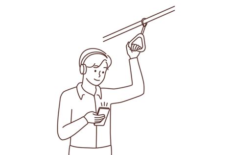 Coder Clipart Man In Headphones Using Computer To Play Music Cartoon