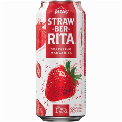 Ritas Straw Ber Rita Sparkling Margarita Flavored Hard Beverage 16 Fl