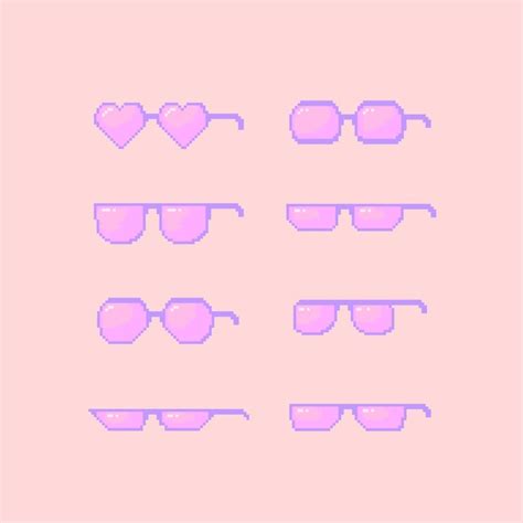 Free Vector Flat Design Pixel Art Thug Life Sunglasses Illustration