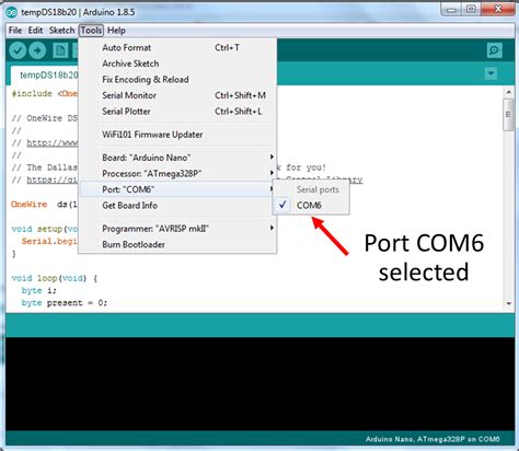 Arduino Nano Com Port Settings