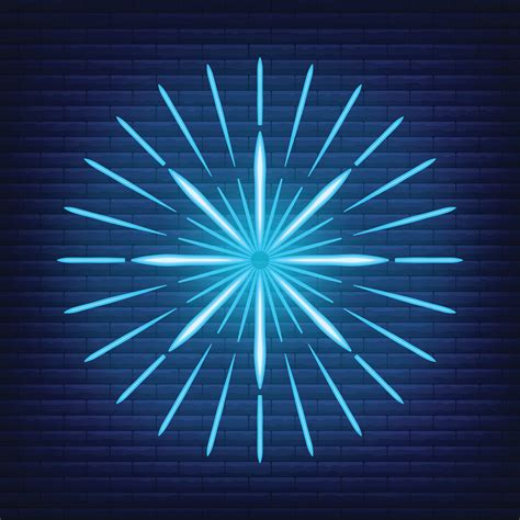 Retro Design Light Sunburst Neon Style Glow Geometric Shape Vintage Rays Sunlight Explosion