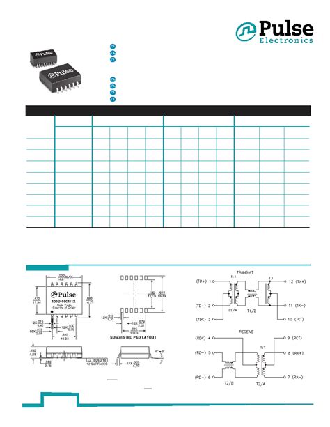 100b 1003 Datasheet12 Pages Pulse 10100base Tx Single Port