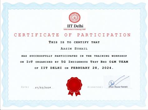 Aasim Suhail On Linkedin Iot Training Learningjourney Iitdelhi