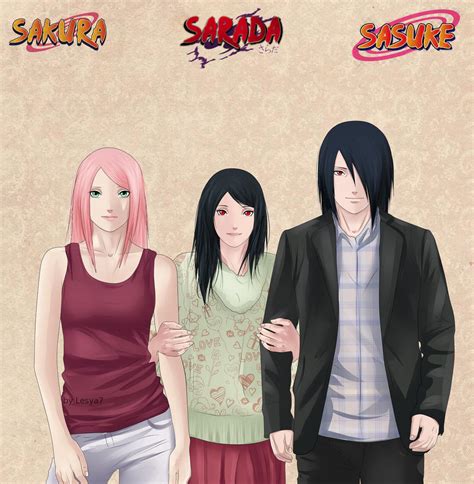 Sakura Sarada Sasuke By Lesya7 On Deviantart