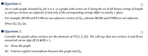 Solved An N Cube Graph Denoted Qn For N â‰¥ 1 Is A Graph With Vertex