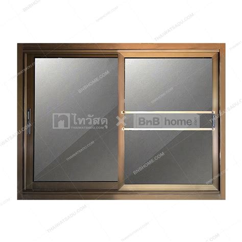 หน้าต่างอะลูมิเนียมบานเลื่อน Nk รุ่น 2 บาน พร้อมมุ้ง กระจกชา ขนาด 140 X 108 5 ซม สีชา ไทวัสดุ