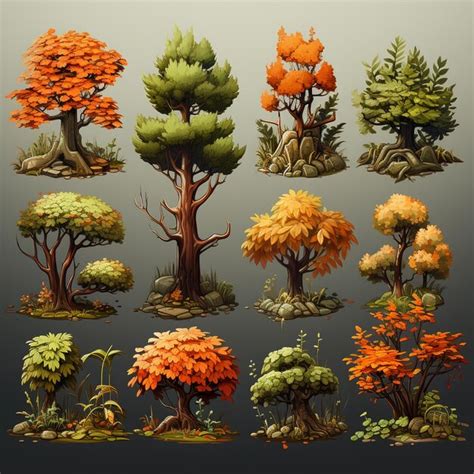 Premium Photo Autumn Tree Game Assets