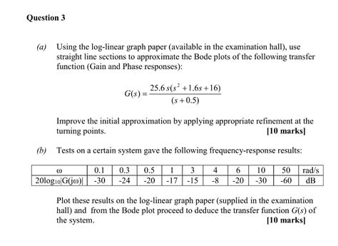 solved question 3 a using the log linear graph paper