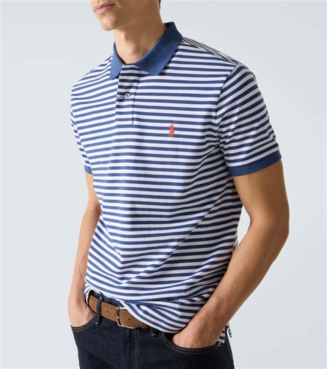 Striped Cotton Polo Shirt In Blue Polo Ralph Lauren Mytheresa